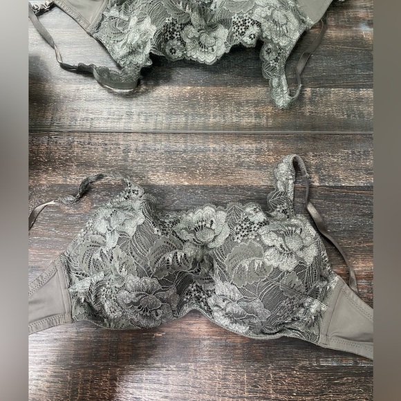 Soma | Intimates & Sleepwear | Soma Gray Lace Shimmer Cami Bra | Poshmark